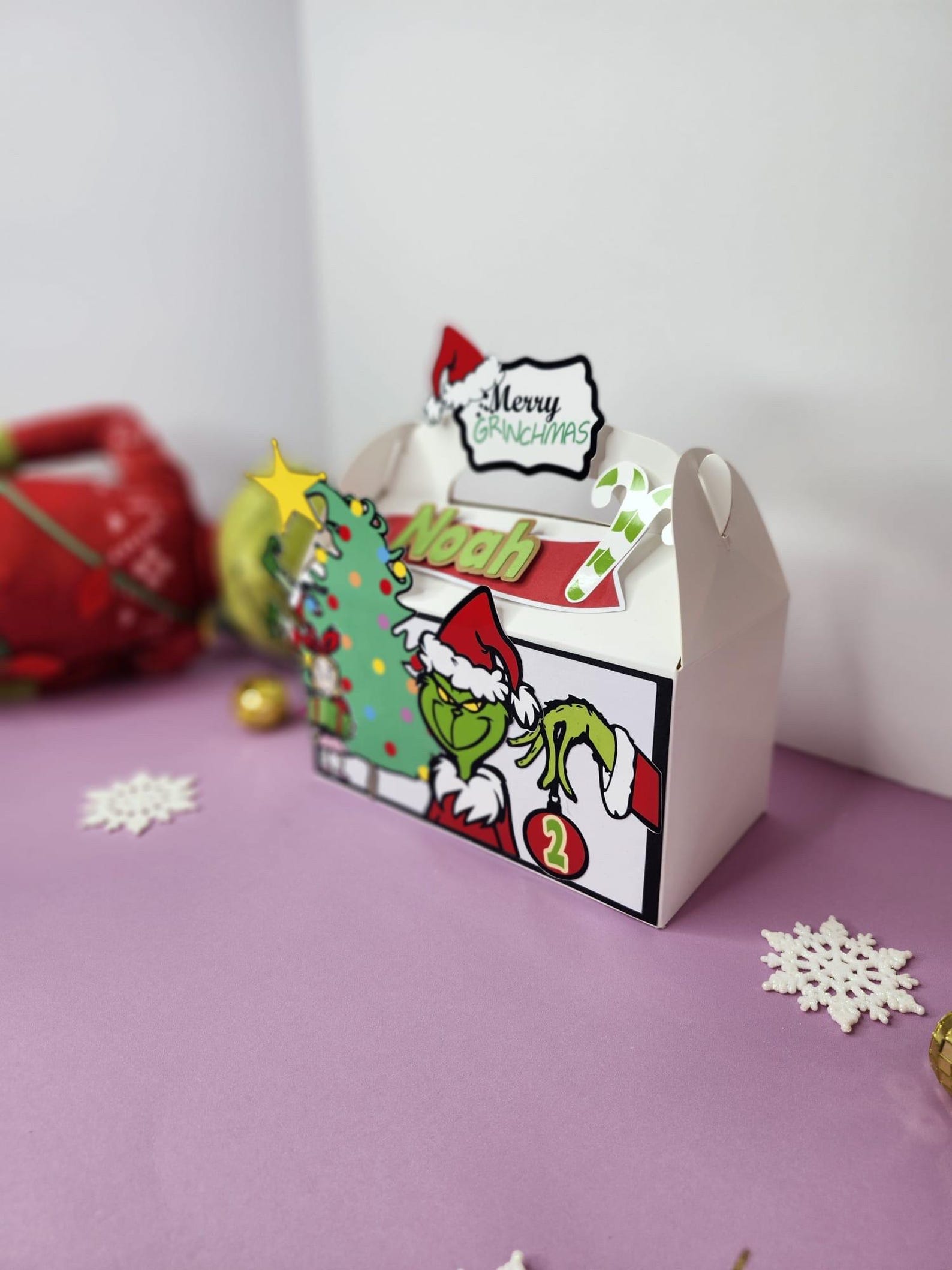 Christmas Two B-day Grinch, Grinch Favor Box, Grinch Christmas Gift Box ...