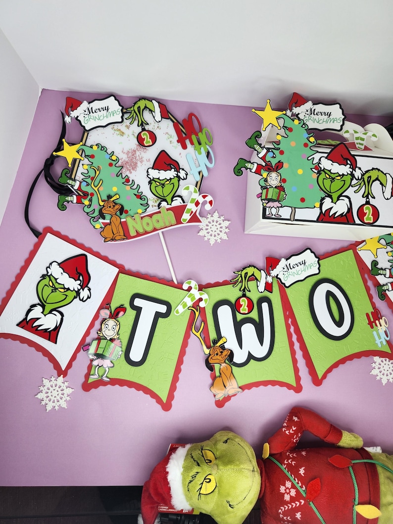 Grinch Christmas Banner: Merry Grinchmas Garland - Etsy