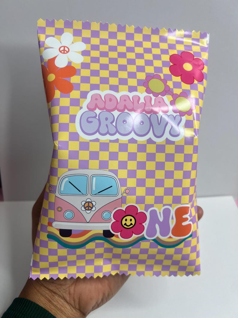 70s Retro Chip Bag: Groovy One First Birthday Party Favor - Etsy