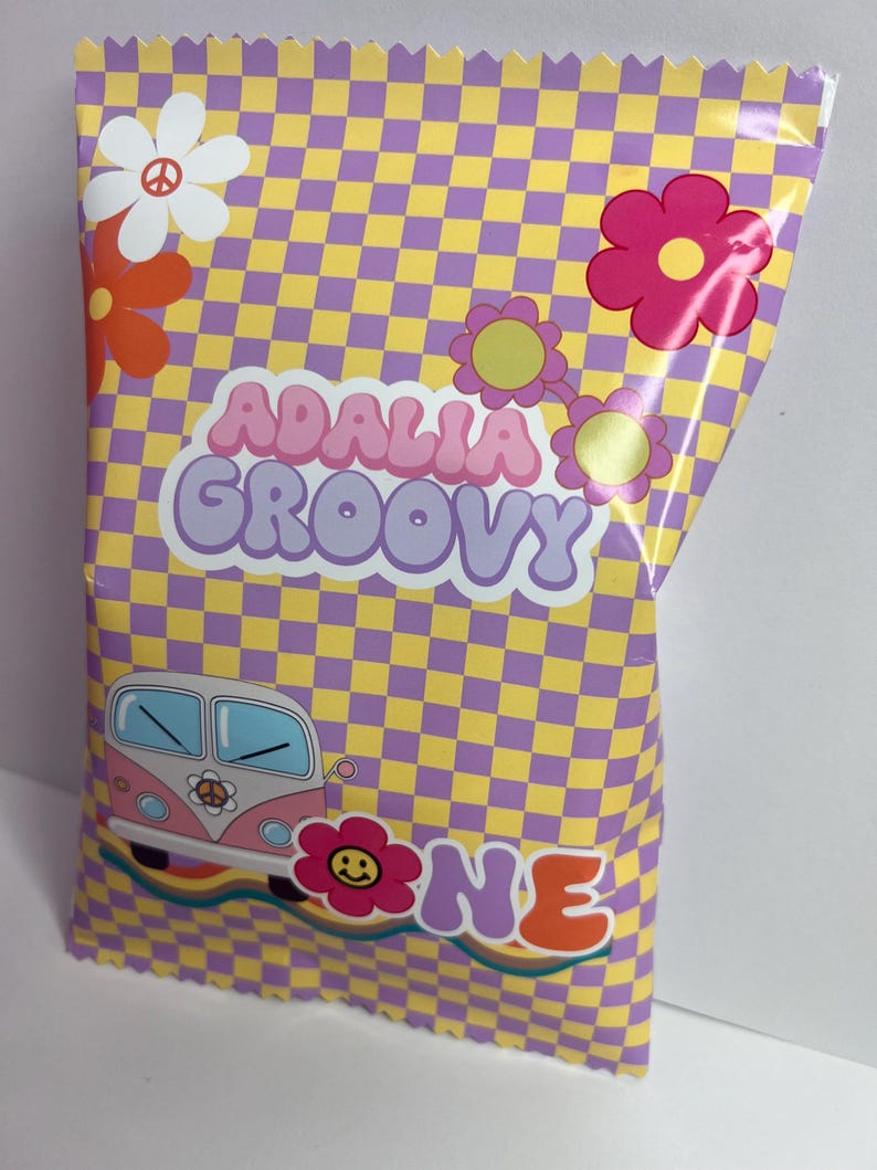 70s Retro Chip Bag: Groovy One First Birthday Party Favor - Etsy