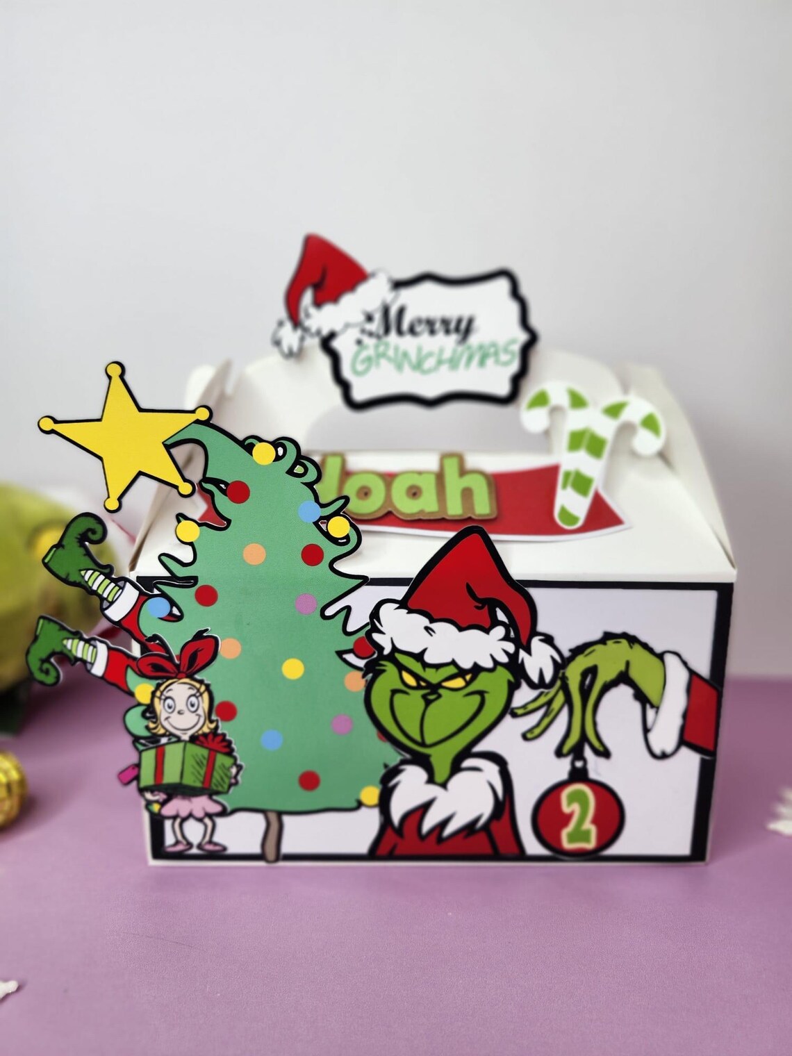 Grinch Christmas Favor Box: Grinchmas Party Treat Boxes - Etsy