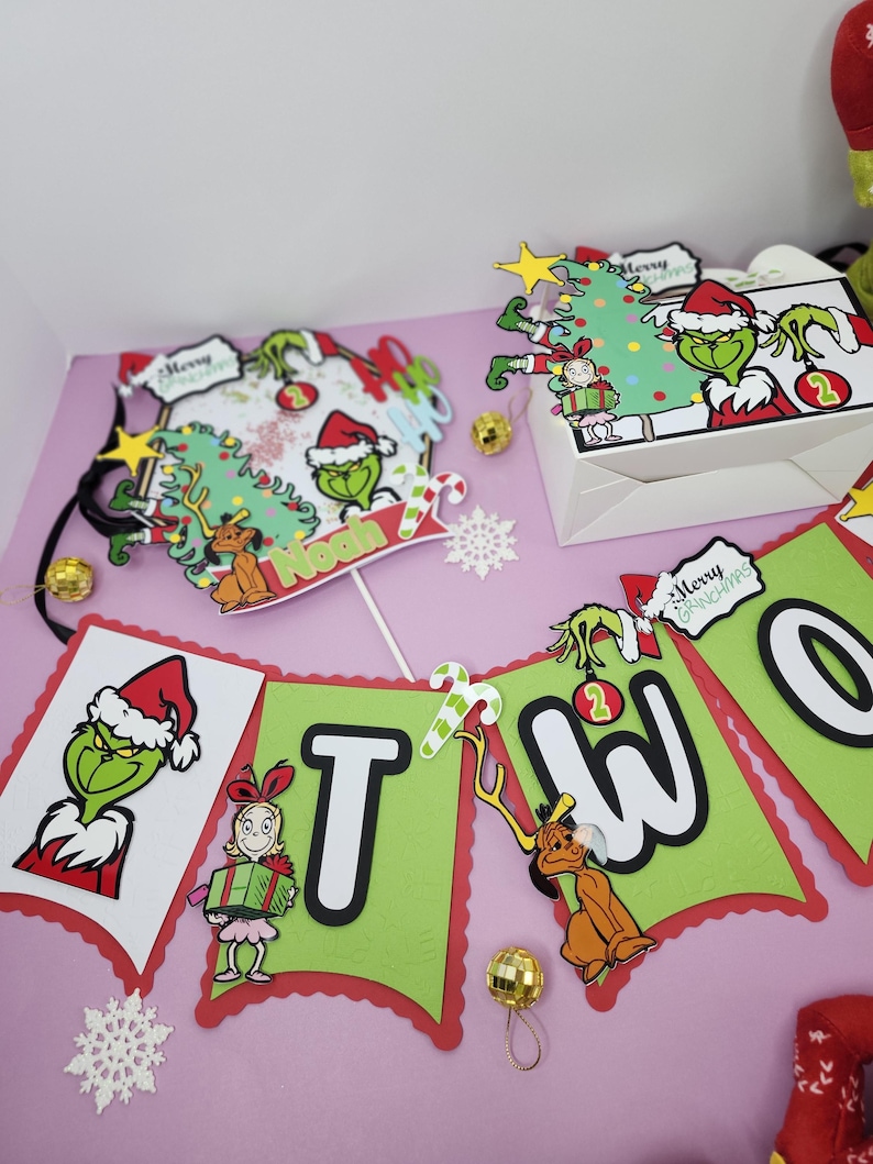 Grinch Christmas Banner: Merry Grinchmas Garland - Etsy