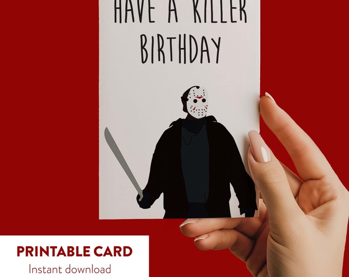 Funny Horror Birthday Card, Slasher Movie Greeting, Scary Birthday Card ...