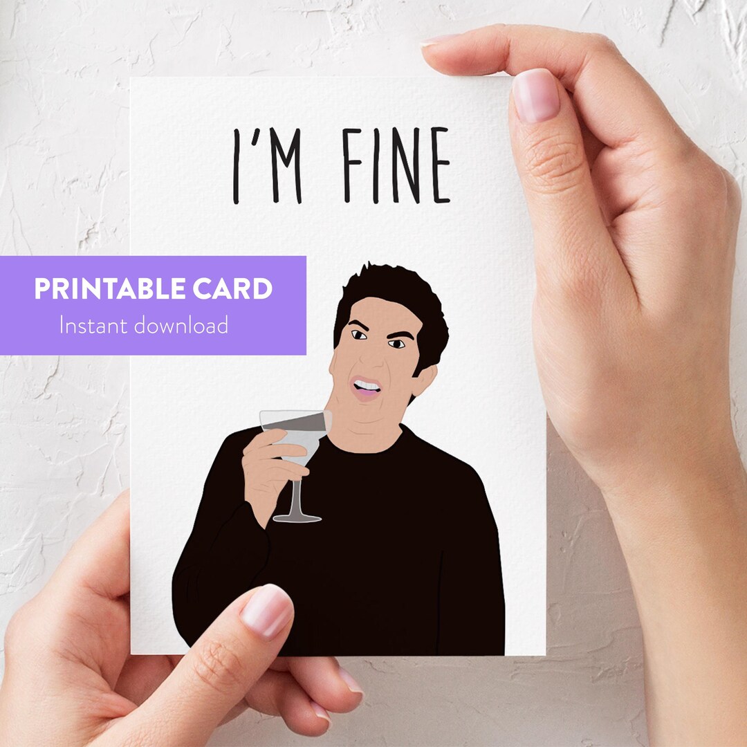 Friends TV Show Card, I’m Fine, Funny Birthday Card, Moving Away Gift ...