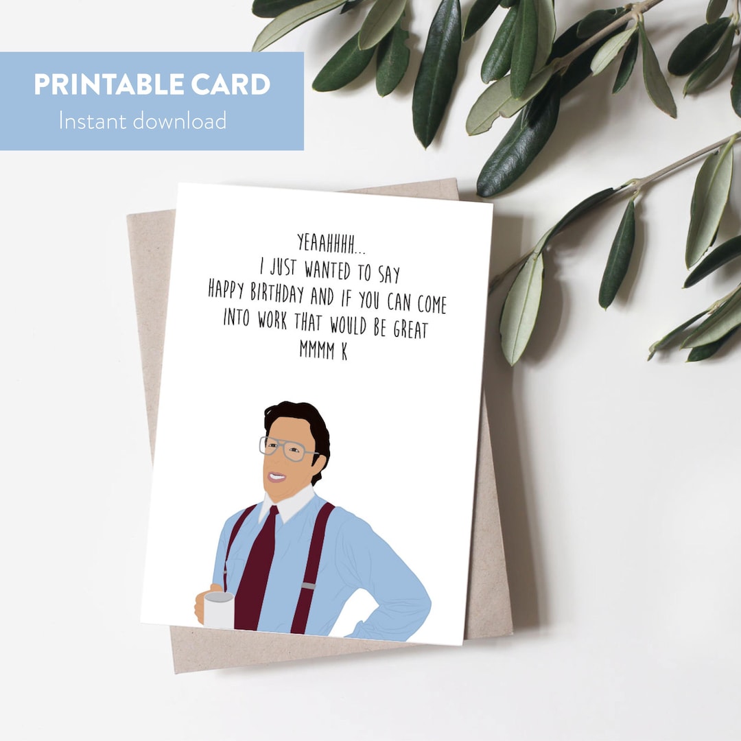 Funny Office Space Birthday Card, Workplace Humour, Printable Coworker ...