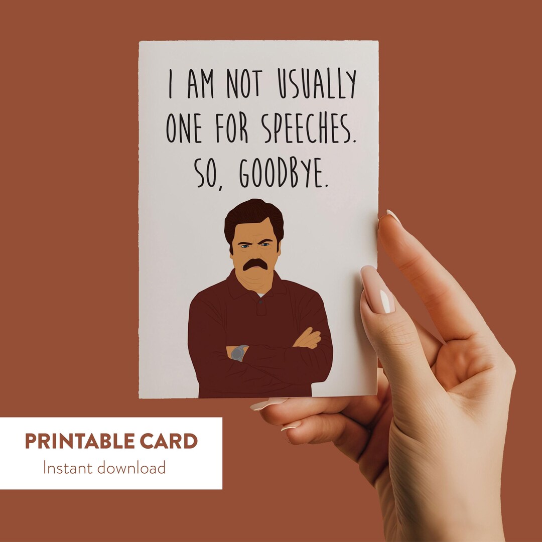 Funny Farewell Card, Goodbye Card, Office Leaving Card, Work Goodbye ...