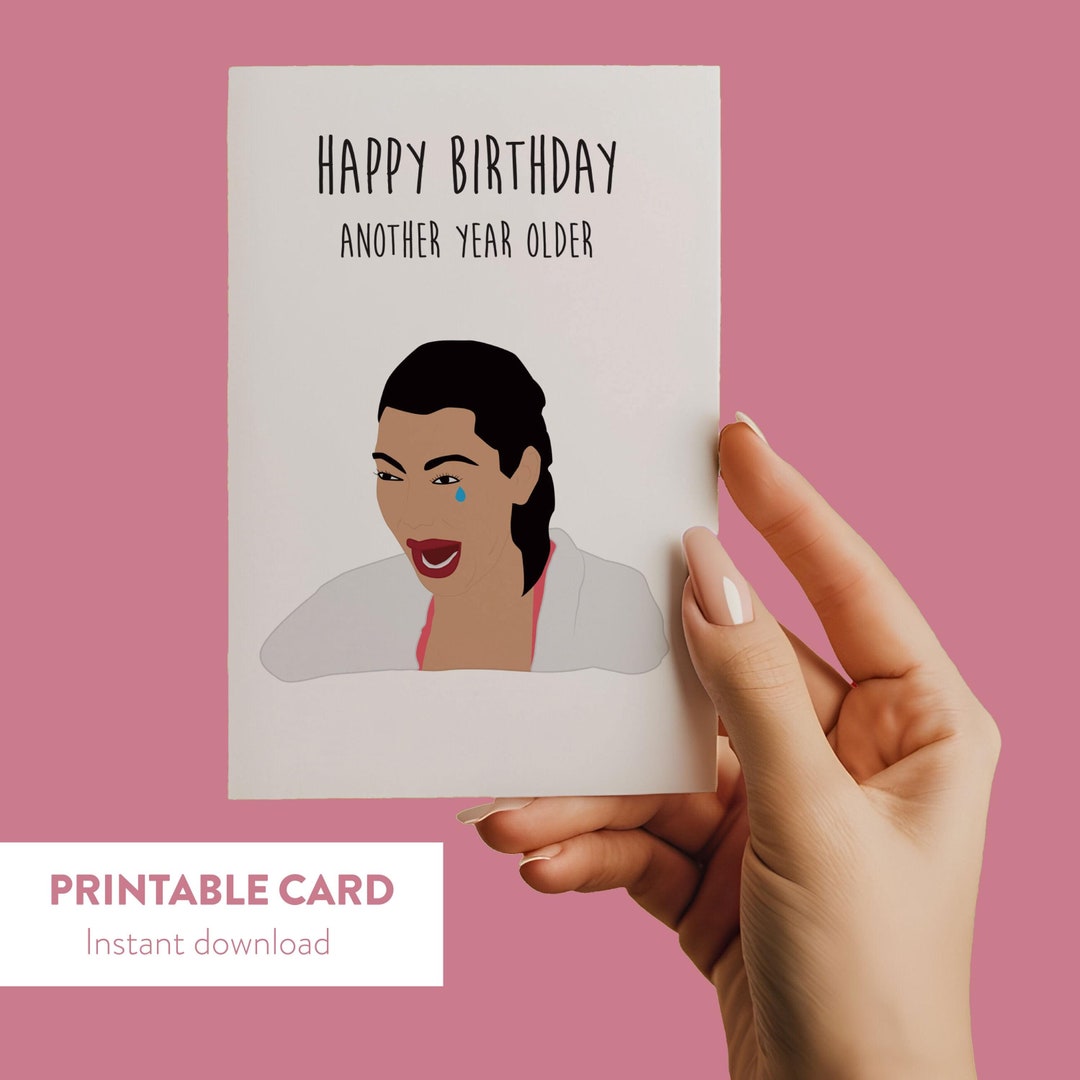Funny Viral Meme Birthday Card, Crying Face Birthday Card, Pop Culture ...