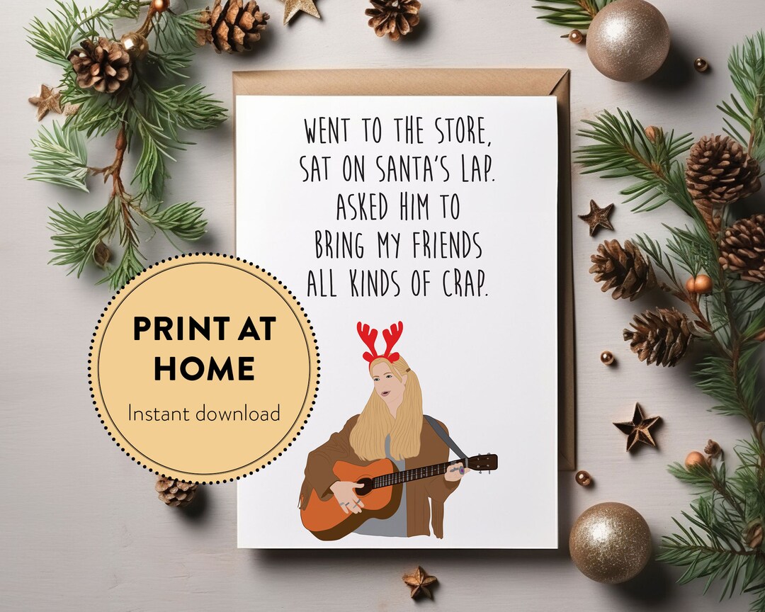 Friends Phoebe Buffay Christmas Song, Funny Printable Christmas Card ...