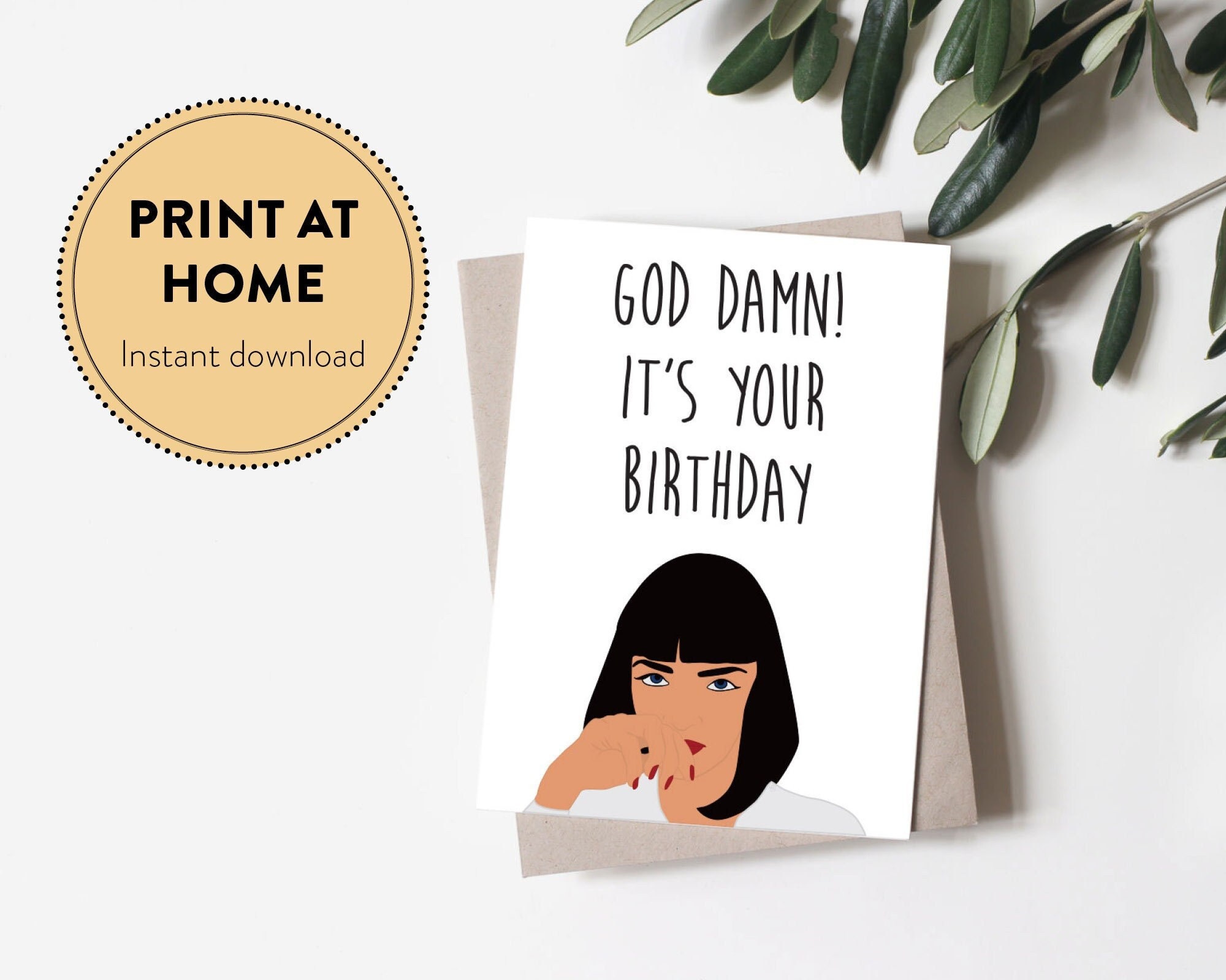 Pulp Fiction Birthday Card Quentin Tarantino Birthday Card - Etsy