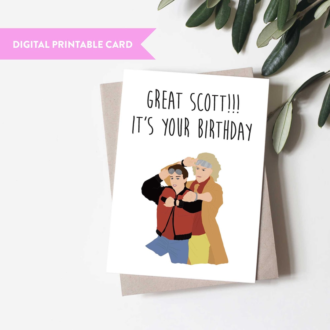 Back to the Future Birthday Card 80's Birthday Card for - Etsy