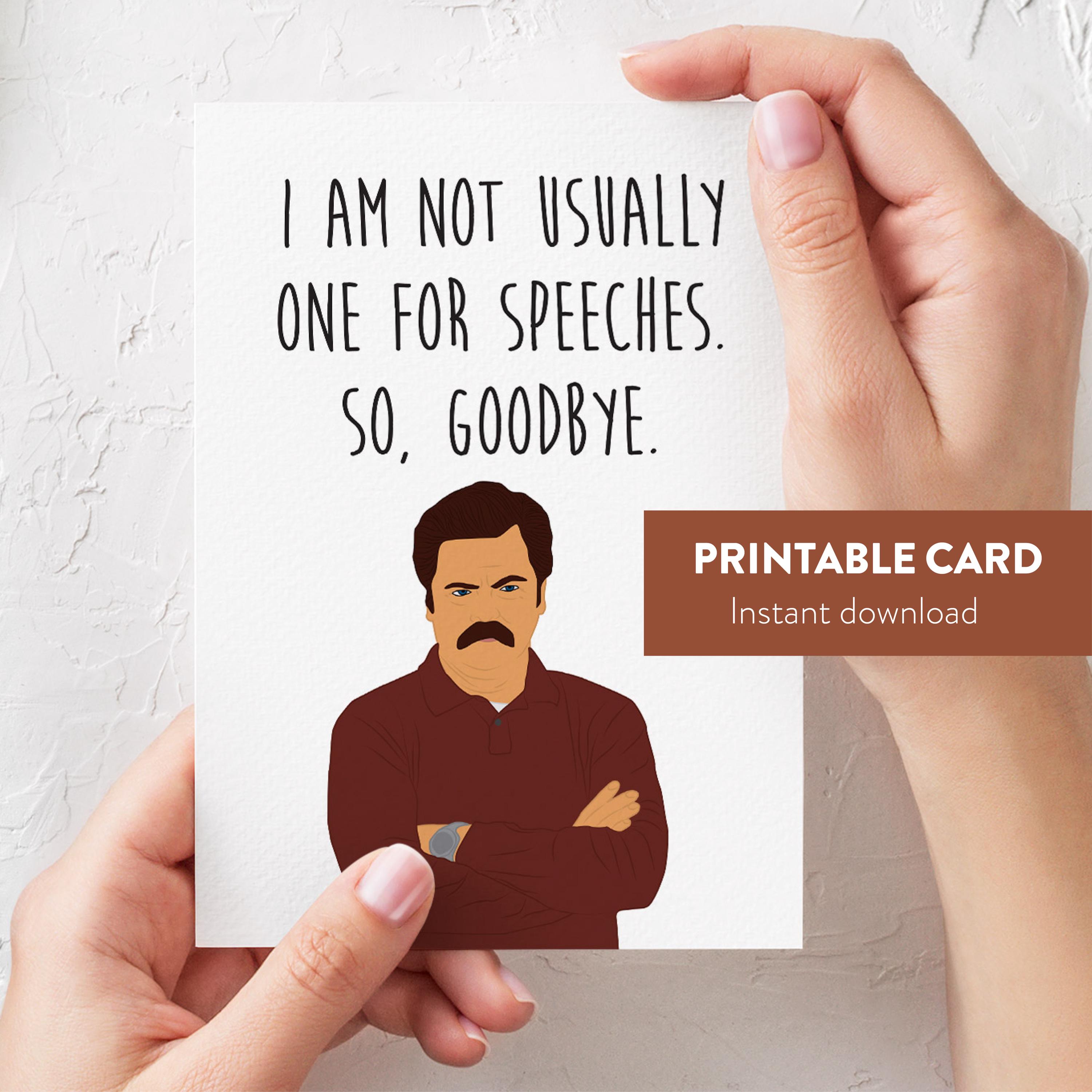 Funny Farewell Card, Goodbye Card, Office Leaving Card, Work Goodbye ...