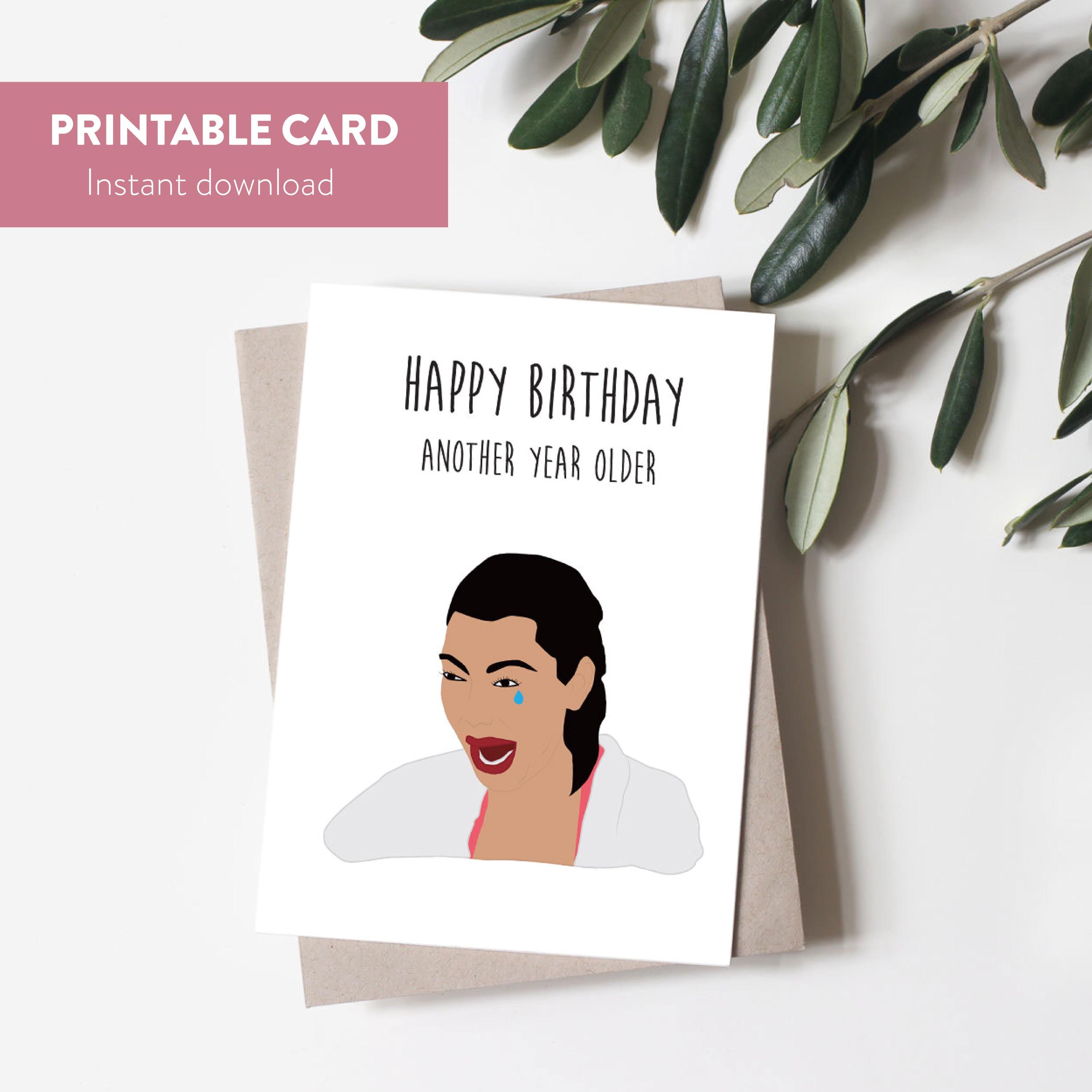 Funny Viral Meme Birthday Card, Crying Face Birthday Card, Pop Culture ...