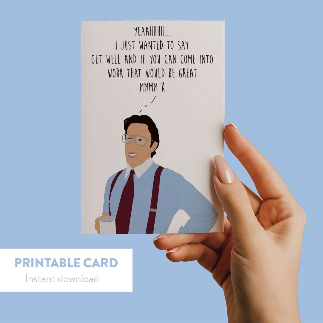 Funny Get Well Card, Office Humour Card, Get Well Soon, Work Sick Card ...