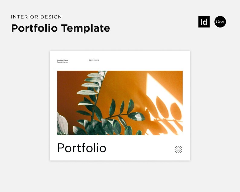 Clean Interior Design Portfolio Template, Canva & Indesign Portfolio ...