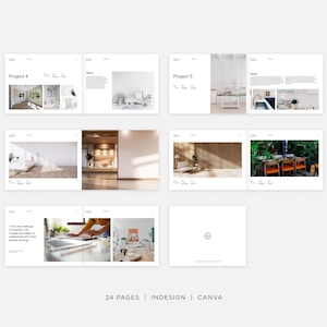 Clean Interior Design Portfolio Template, Canva & Indesign Portfolio ...