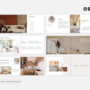 Interior Design Portfolio Template | Minimalist Interior Designer Brochure | Adobe Indesign ...