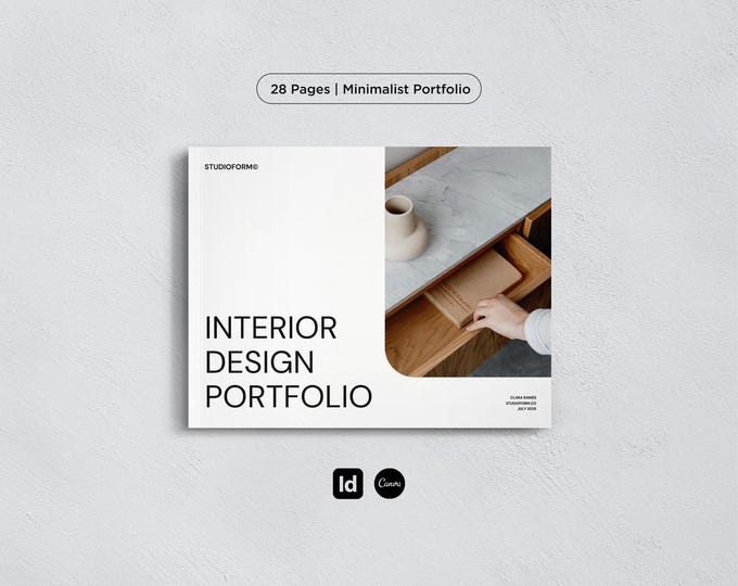 Interior Design Portfolio | Canva Template for Interior Designer | Editable Presentation Design ...