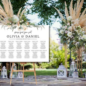 Editable Wedding Seating Chart Template | Find Your Seat Sign ...