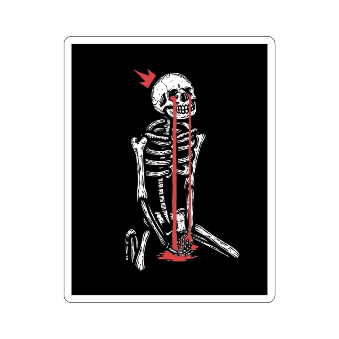 Weeping King Sticker, Mental Health Gift, Intense Art, Skeleton Sticker ...