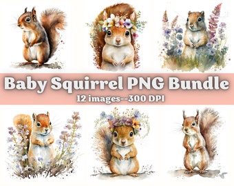Woodland Animal PNG Bundle, Baby Animals Clip Art, Watercolor, Forest ...