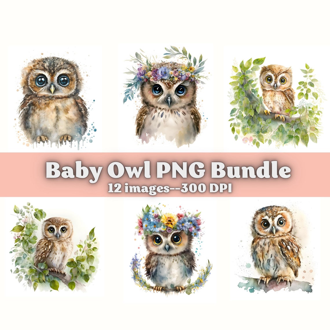 Woodland Animal PNG Owl Clip Art Owl PNG Watercolor - Etsy