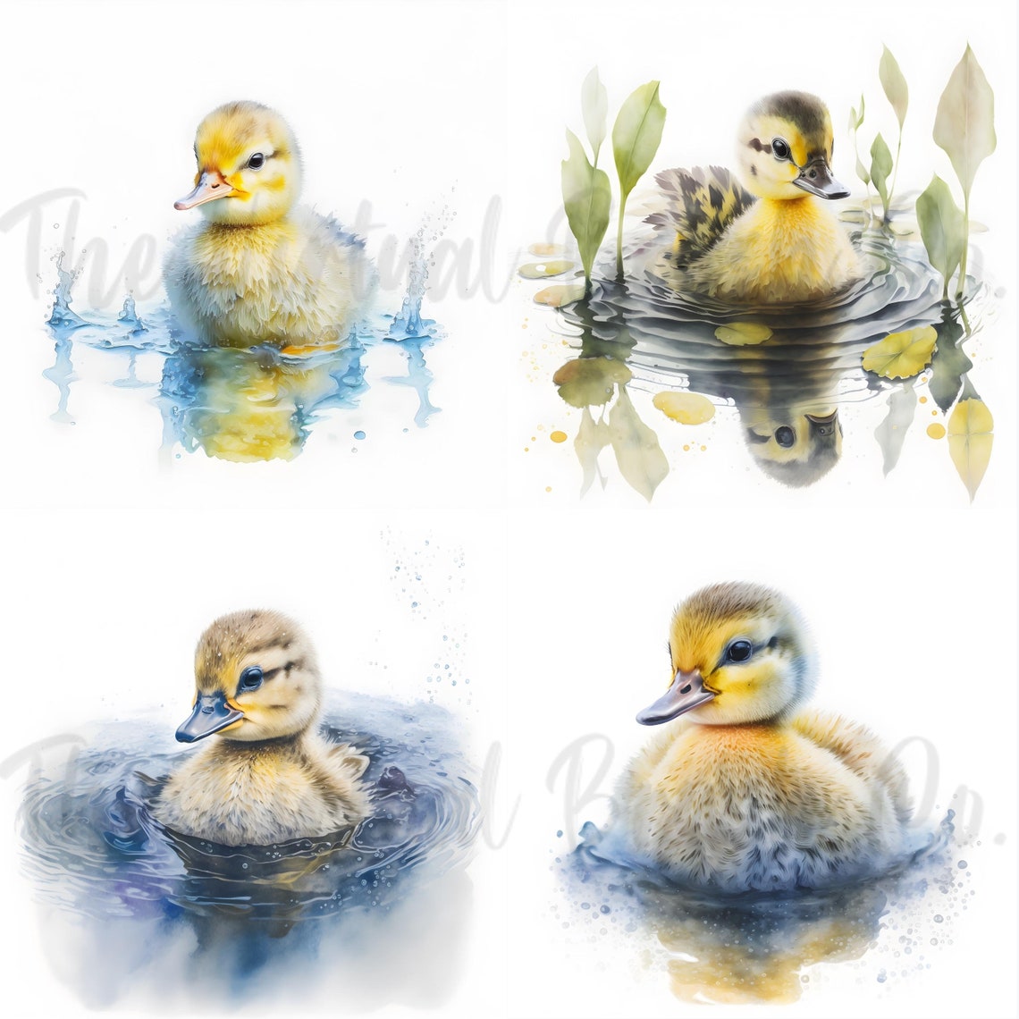 Baby Duck Clipart, Farm Animal PNG, Duck PNG, Watercolor, Farm, Bundle ...