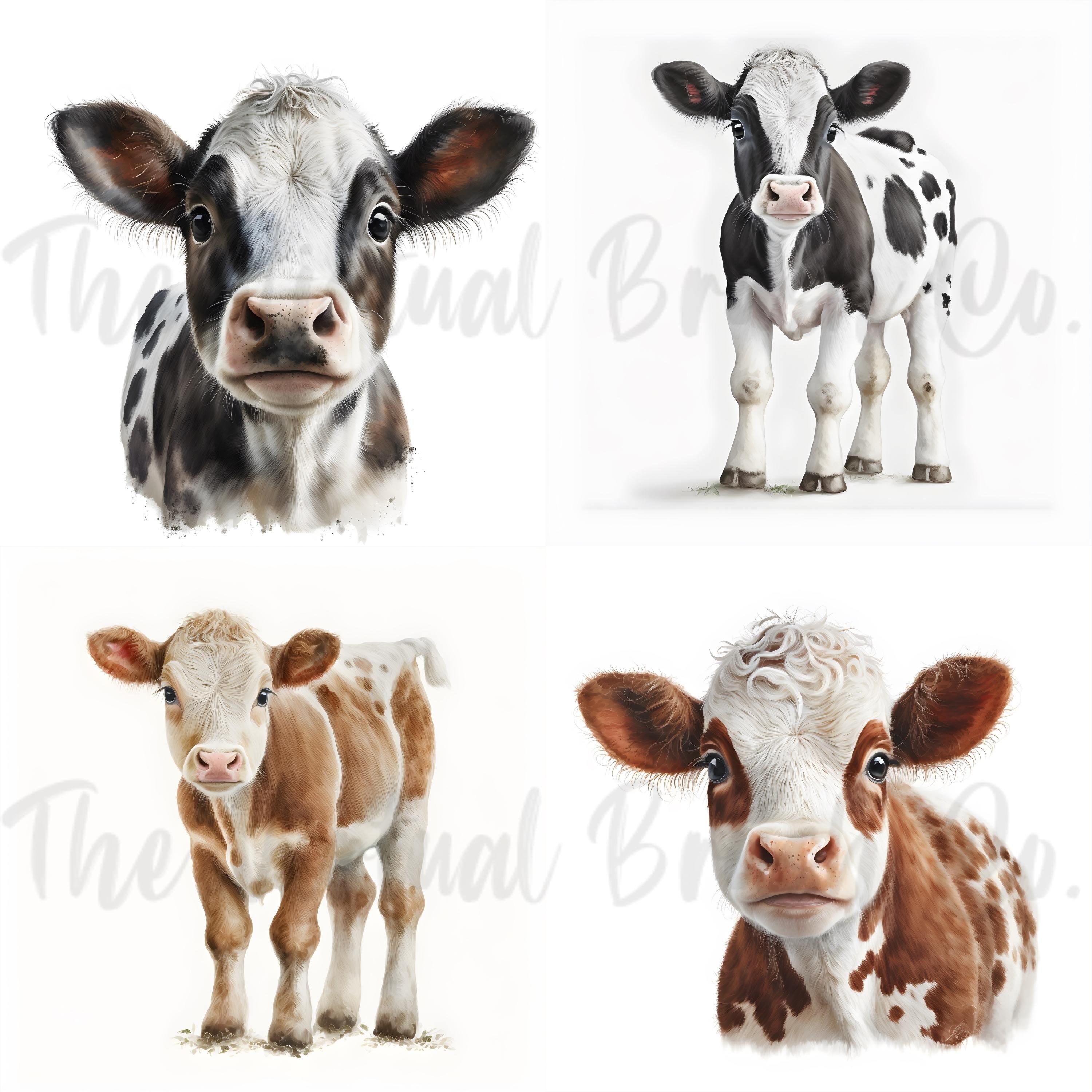 Baby Cow Clipart, Farm Animals PNG, Baby Cow PNG, Calf, Watercolor ...