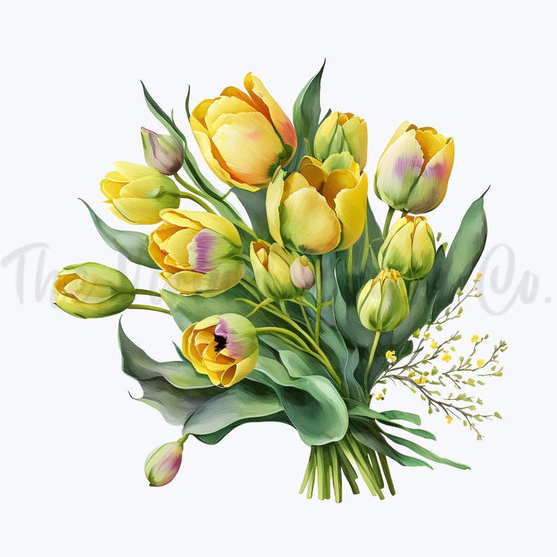 Tulips Clipart, Watercolor Tulips PNG, Flowers Clipart, Floral Clipart ...