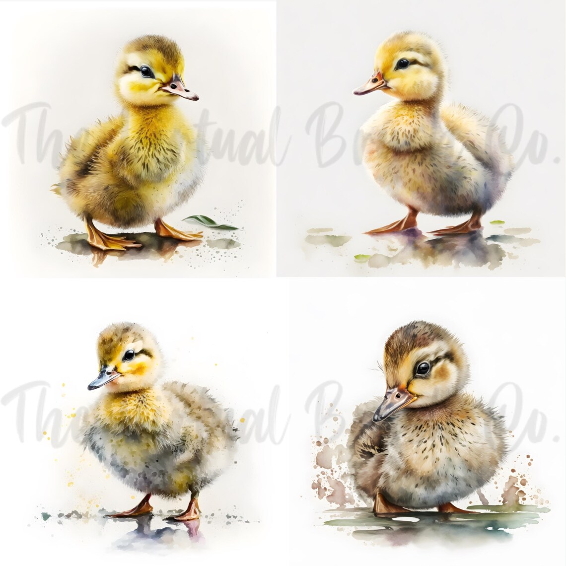 Baby Duck Clipart, Farm Animal PNG, Duck PNG, Watercolor, Farm, Bundle ...