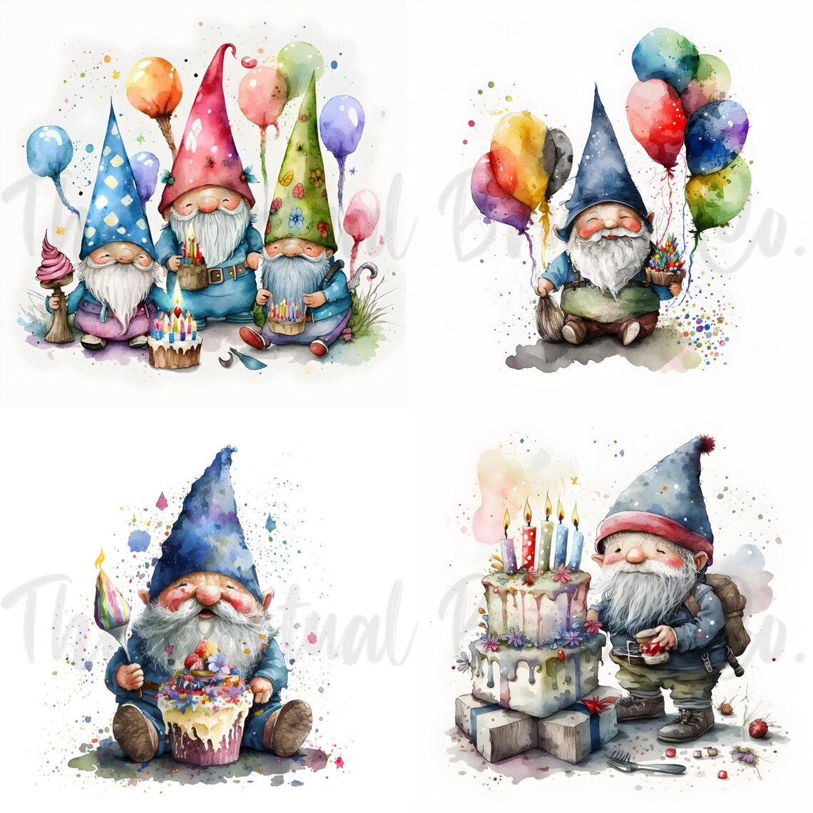 Gnome Clipart, Birthday Gnomes PNG, Cute Gnome Clipart, Gnome Clipart ...