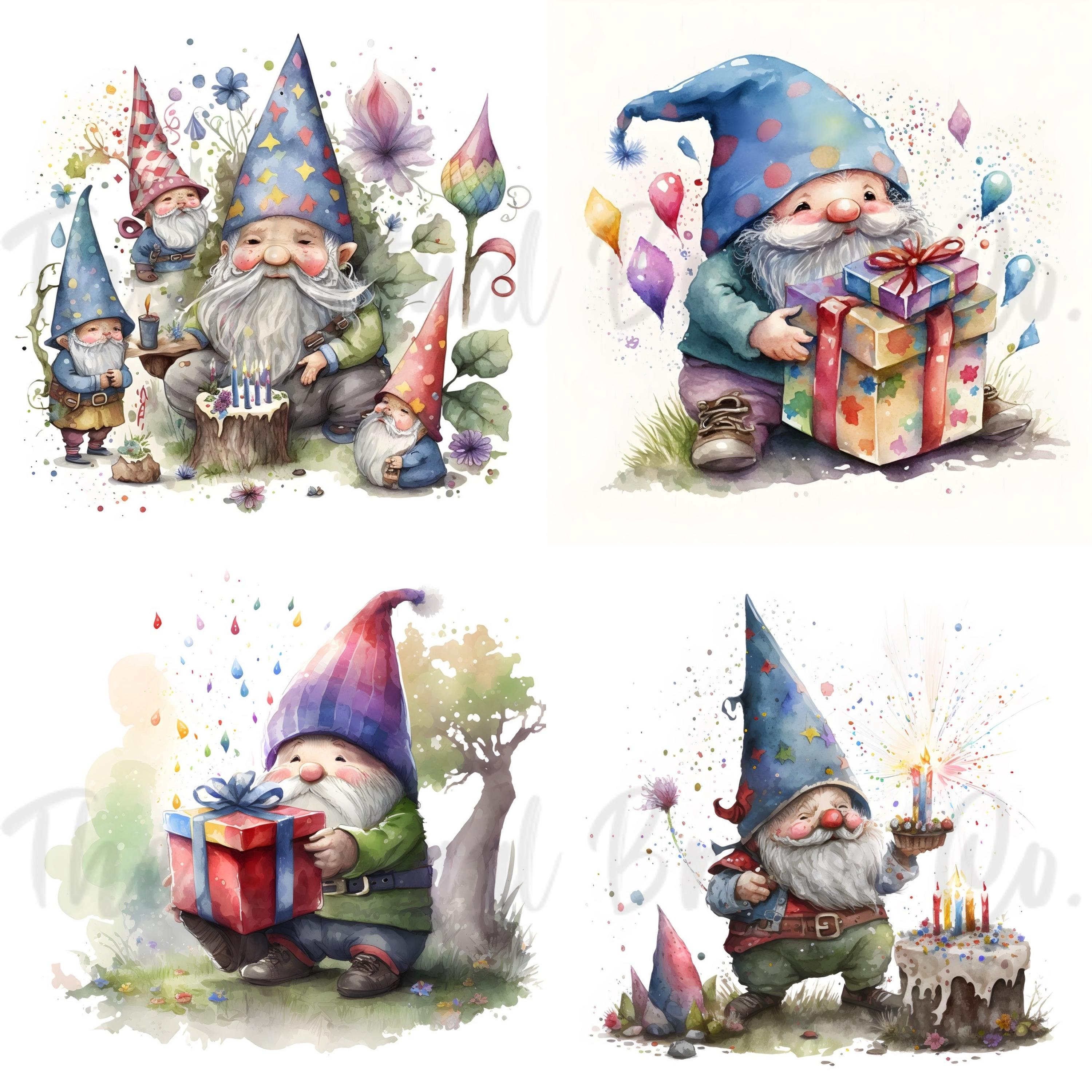 Gnome Clipart, Birthday Gnomes PNG, Cute Gnome Clipart, Gnome Clipart ...