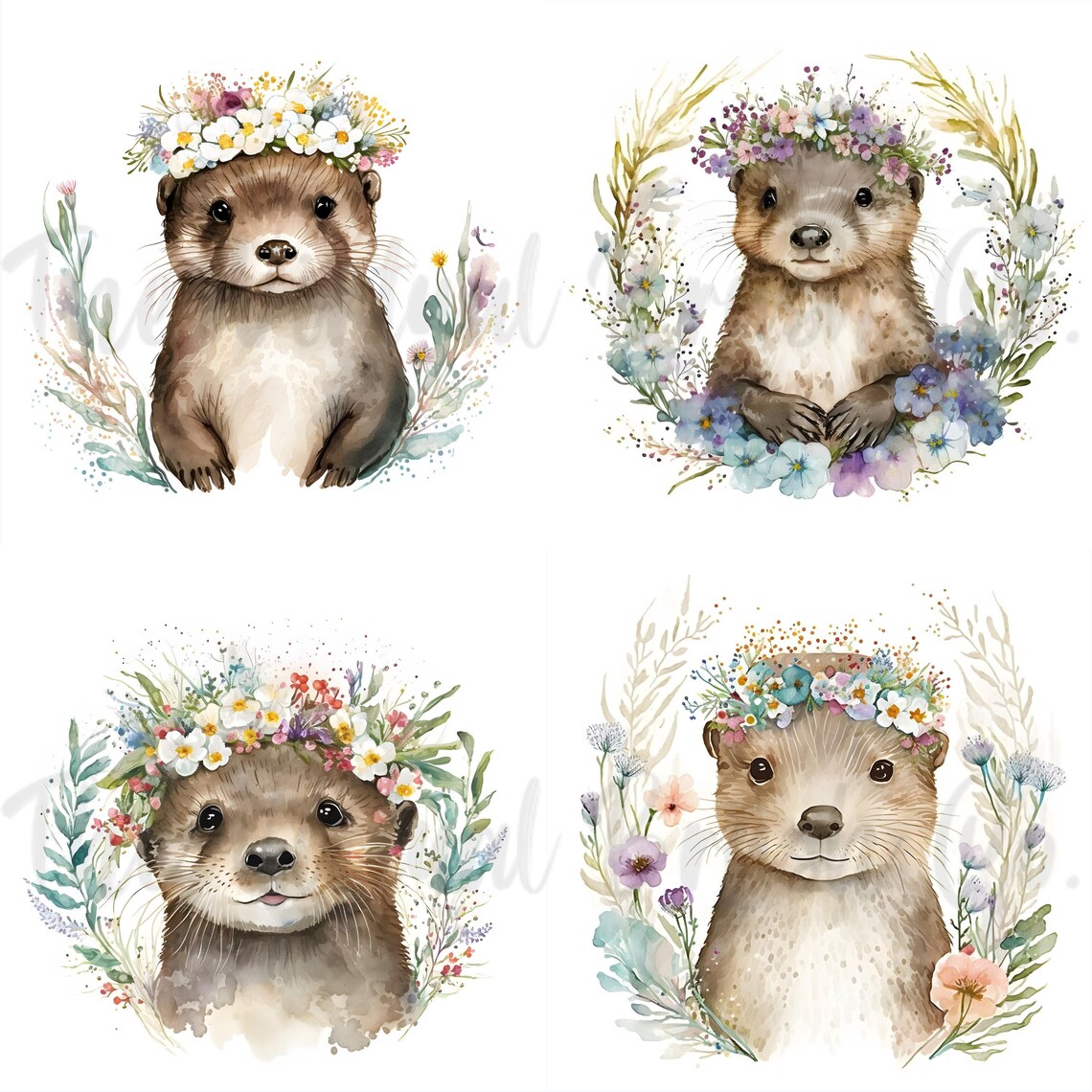 Woodland Animal PNG, Otter Clip Art, Otter PNG, Watercolor, Forest ...