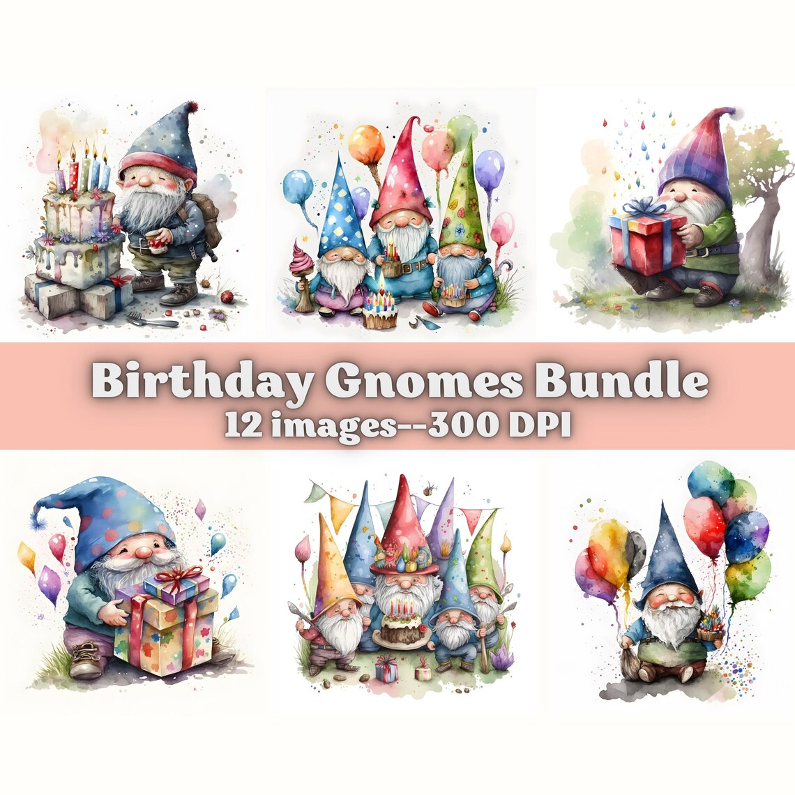 Gnome Clipart, Birthday Gnomes PNG, Cute Gnome Clipart, Gnome Clipart ...