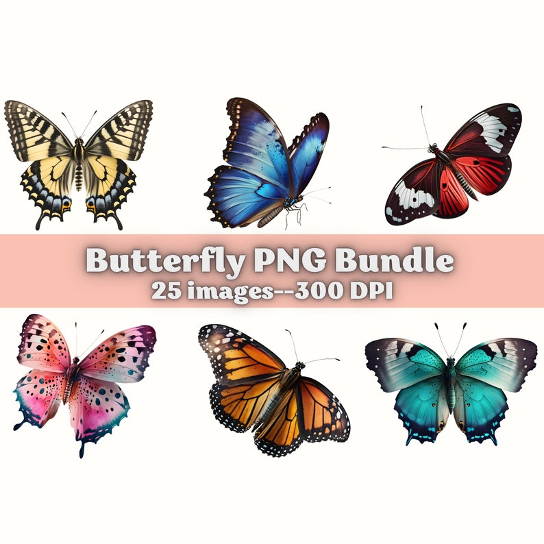 Butterfly Clipart Bundle Butterfly PNG Monarch Butterfly - Etsy