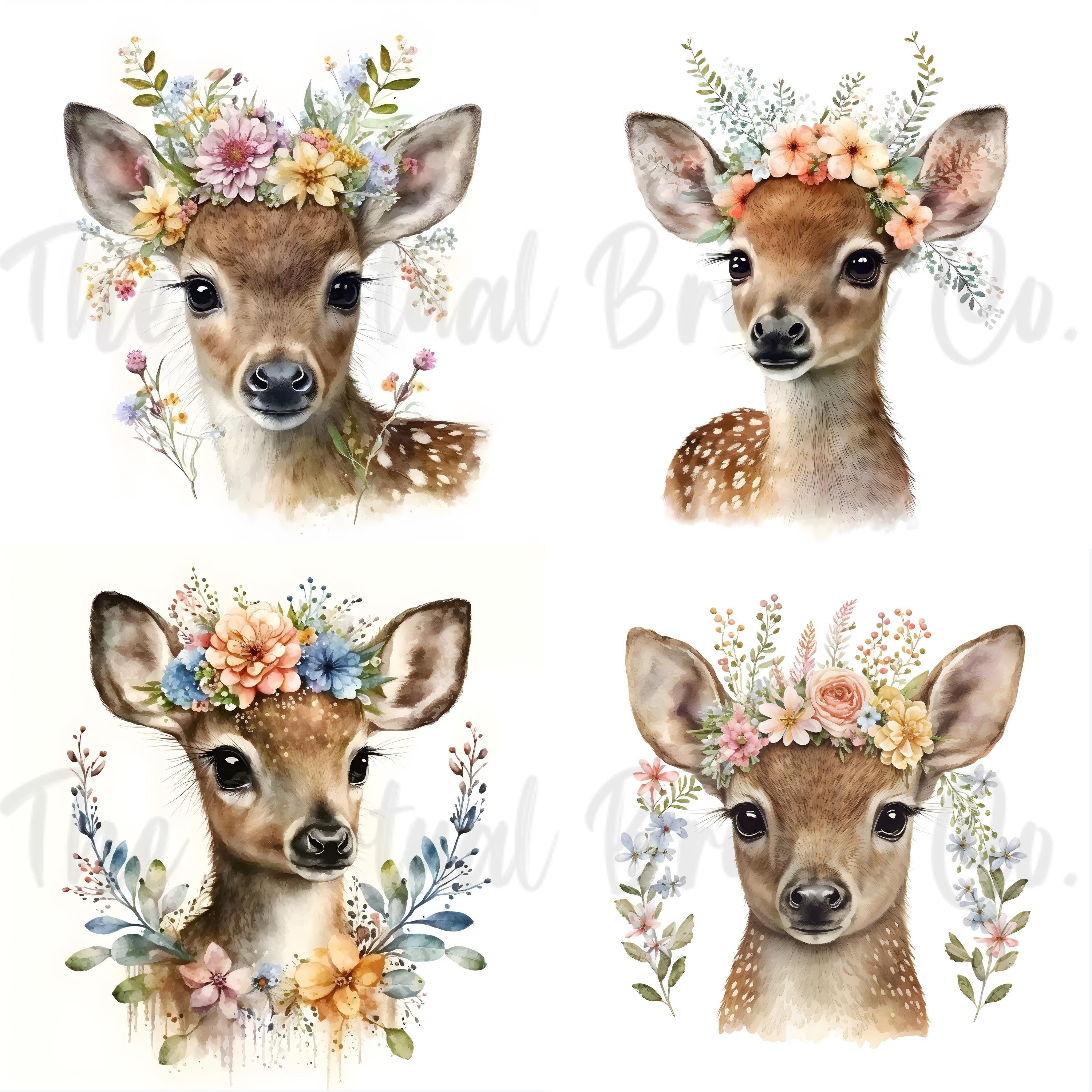 Woodland Animal PNG, Deer Clip Art, Deer PNG, Watercolor, Forest, Clip ...