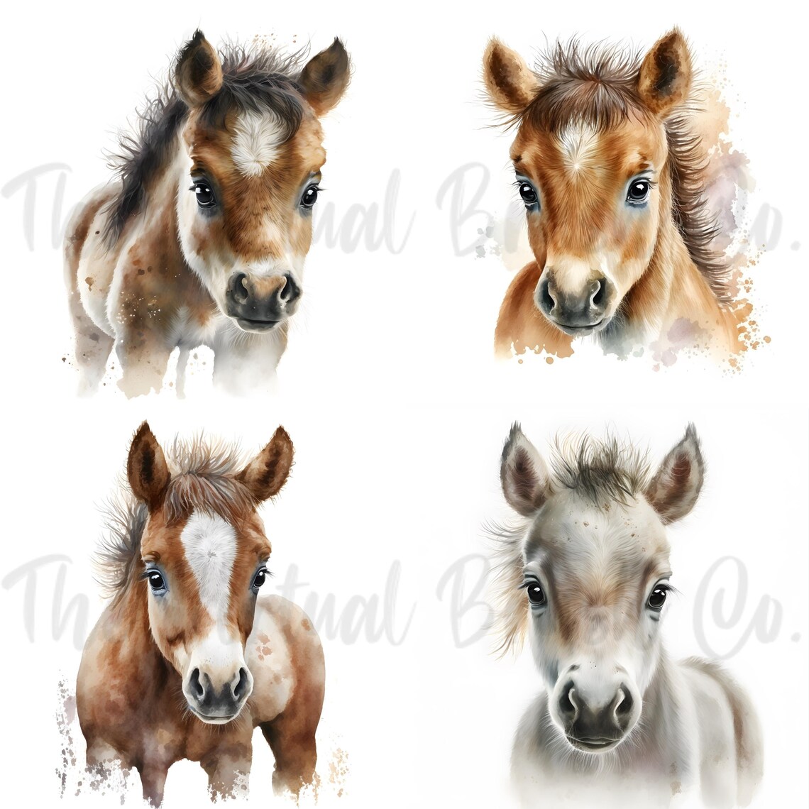 Baby Horse Clipart, Farm Animal PNG, Baby Horse PNG, Watercolor, Farm ...