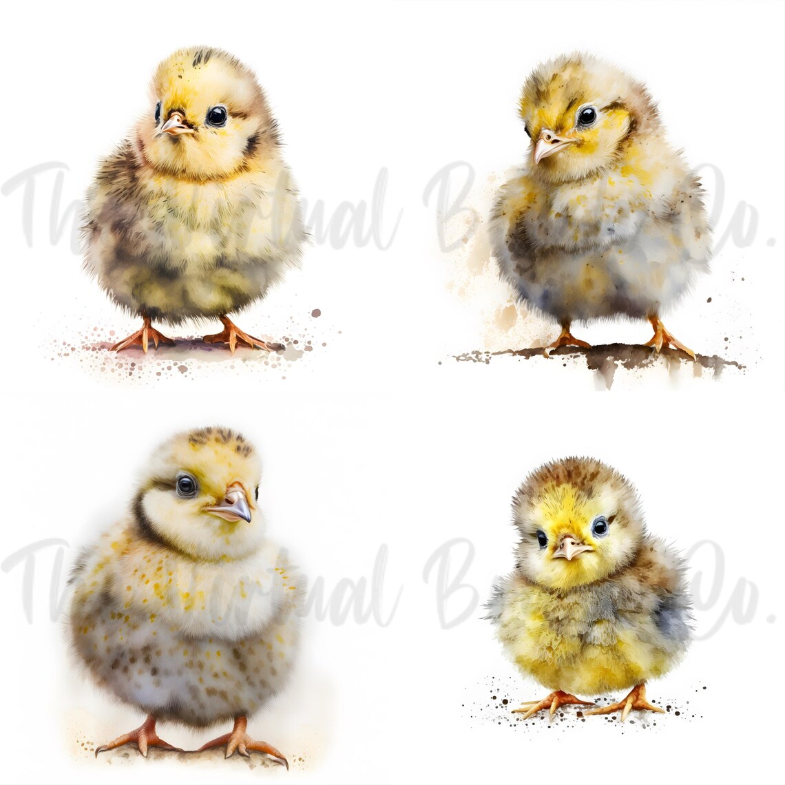 Farm Animal PNG, Baby Chick Clipart, Baby Chicken PNG, Watercolor, Farm ...