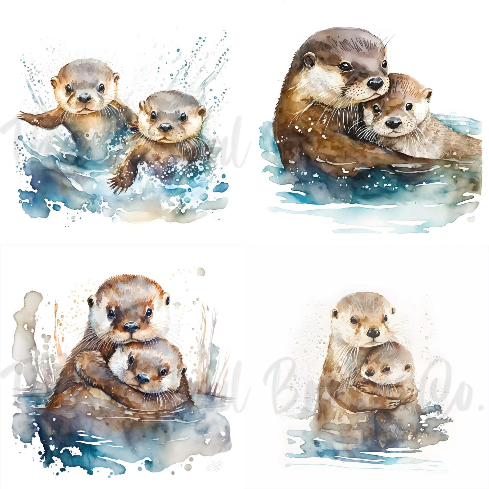Woodland Animal PNG, Otter Clip Art, Otter PNG, Watercolor, Forest ...