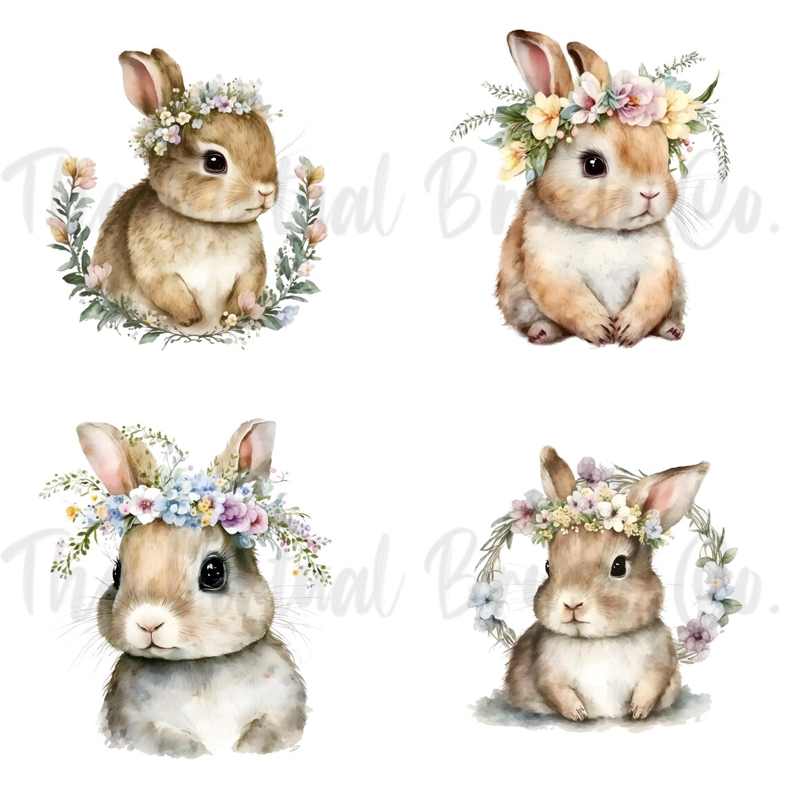 Bunny Rabbit Watercolor Clipart Cute Baby Shower Graphics - Etsy