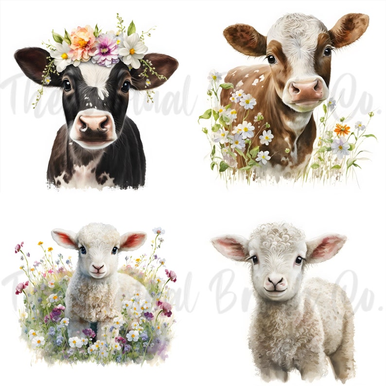 Farm Animals Clipart Bundle Baby Animals Clip Art - Etsy