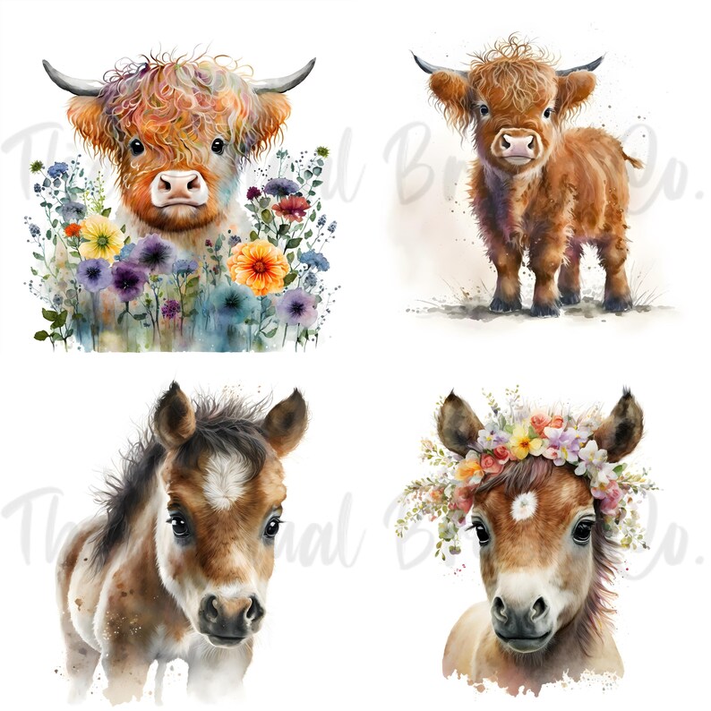 Farm Animals Clipart Bundle Baby Animals Clip Art - Etsy