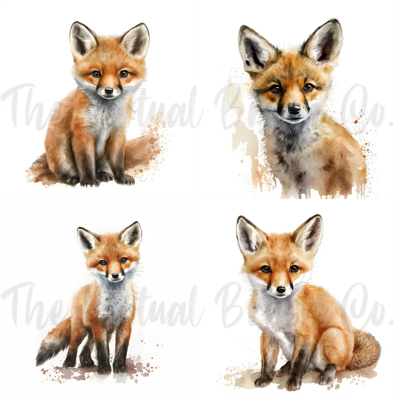 Woodland Animal PNG, Fox Clip Art, Fox PNG, Watercolor, Forest, Clip ...