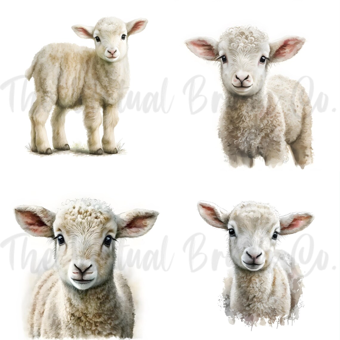 Lamb Clipart, Farm Animal PNG, Lamb PNG, Sheep Clipart, Watercolor ...