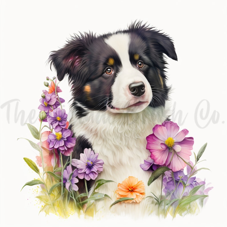 Border Collie Puppy Clipart Cute Dog Clipart Dog PNG - Etsy