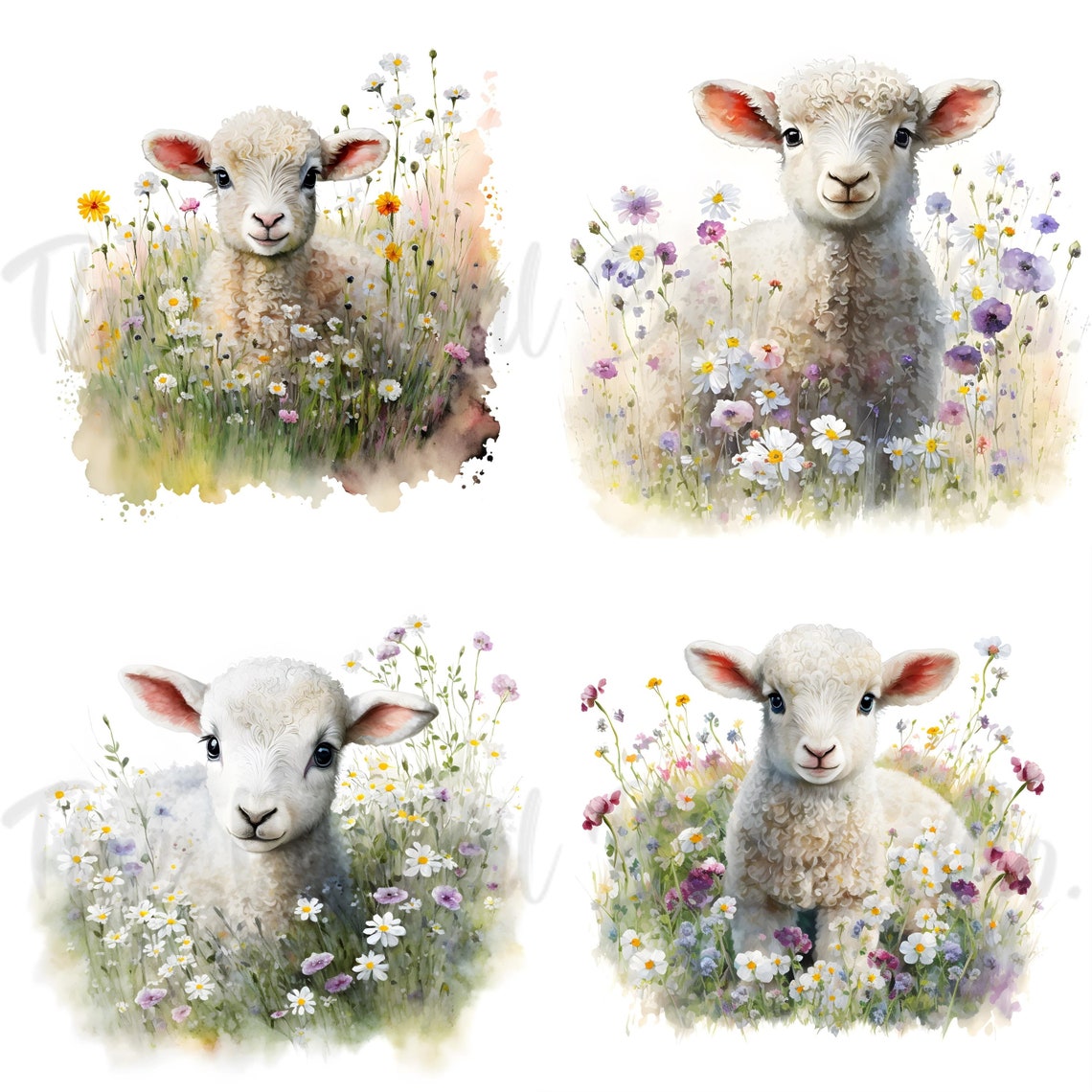 Lamb Clipart, Farm Animal PNG, Lamb PNG, Sheep Clipart, Watercolor ...