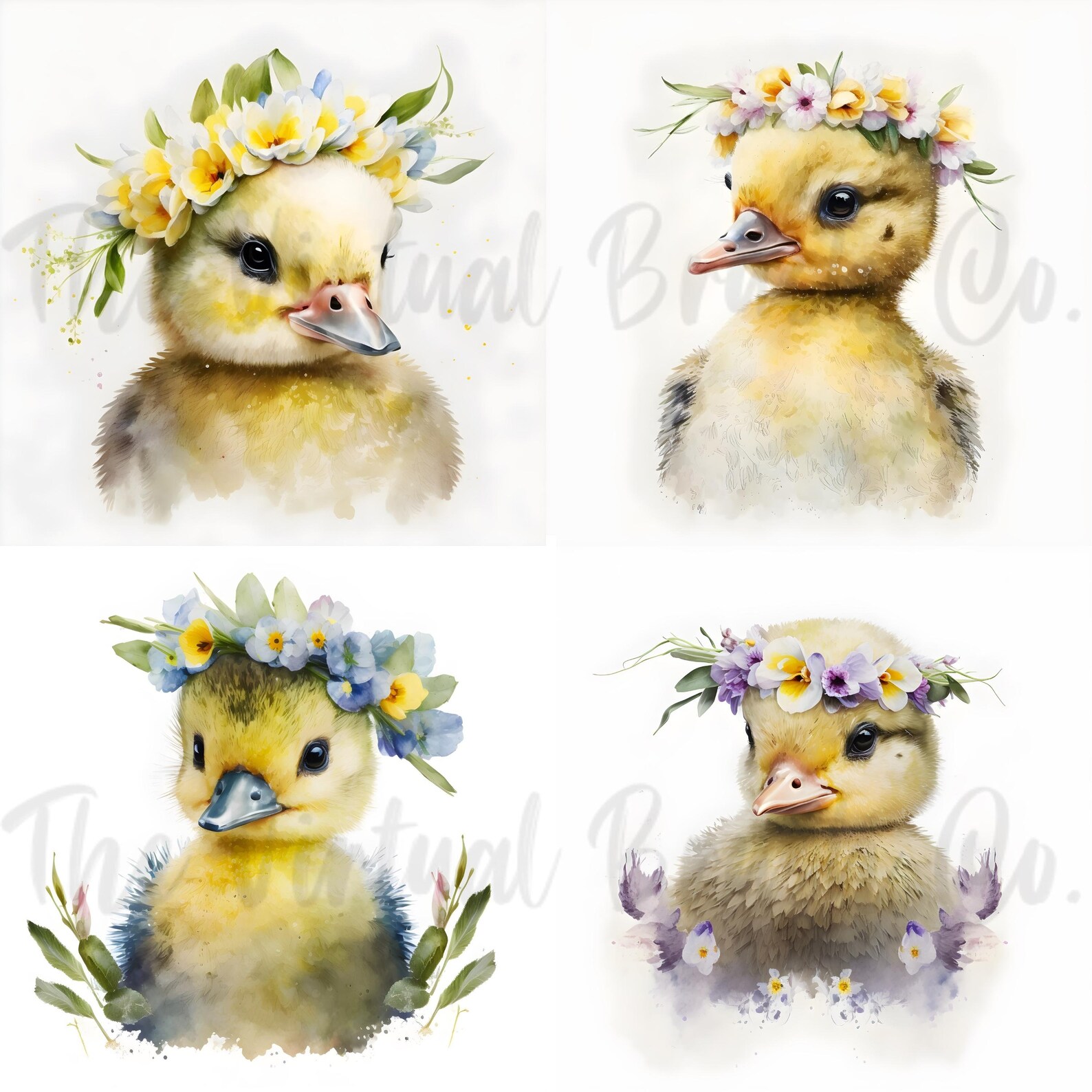 Baby Duck Clipart, Farm Animal PNG, Duck PNG, Watercolor, Farm, Bundle ...