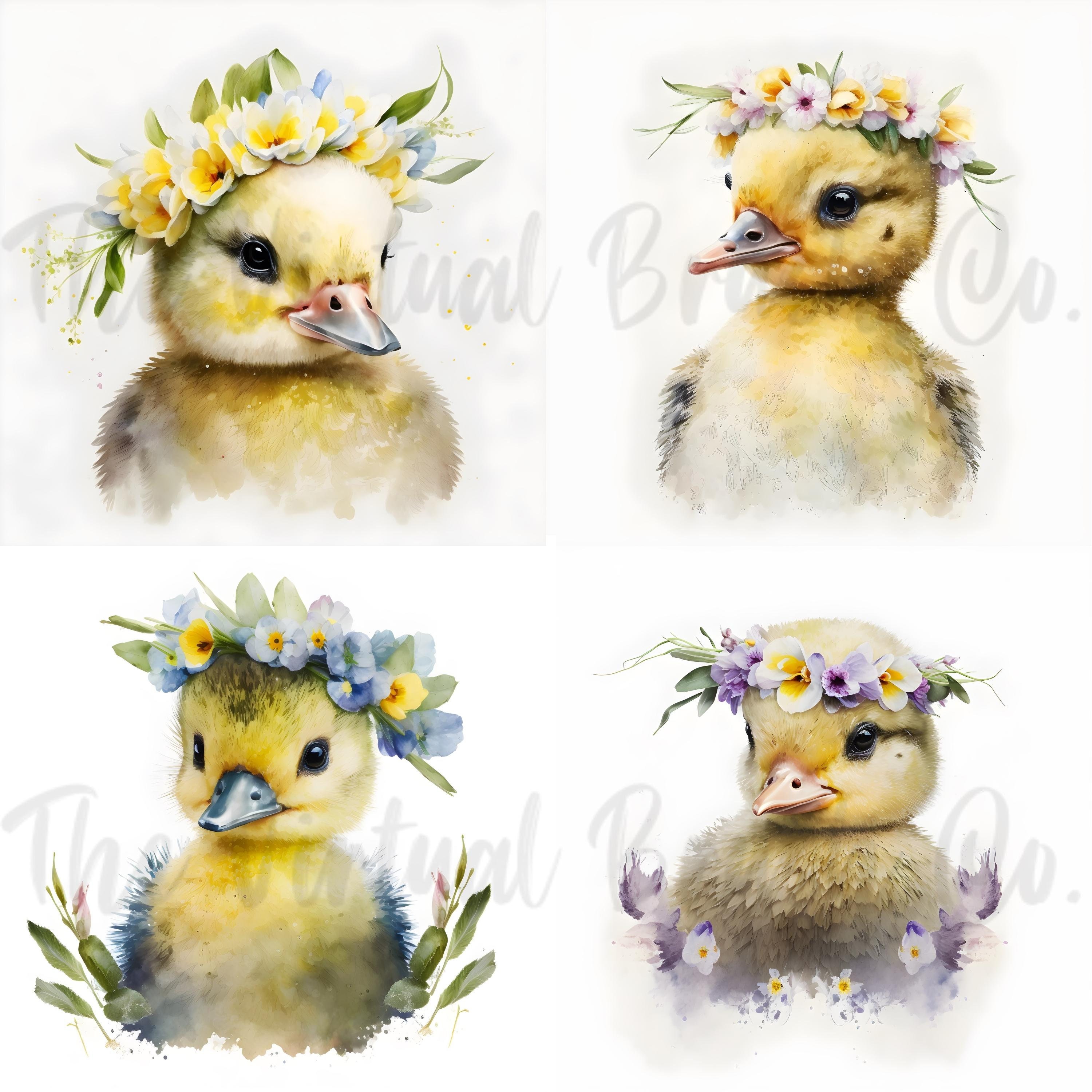 Baby Duck Clipart, Farm Animal PNG, Duck PNG, Watercolor, Farm, Bundle ...