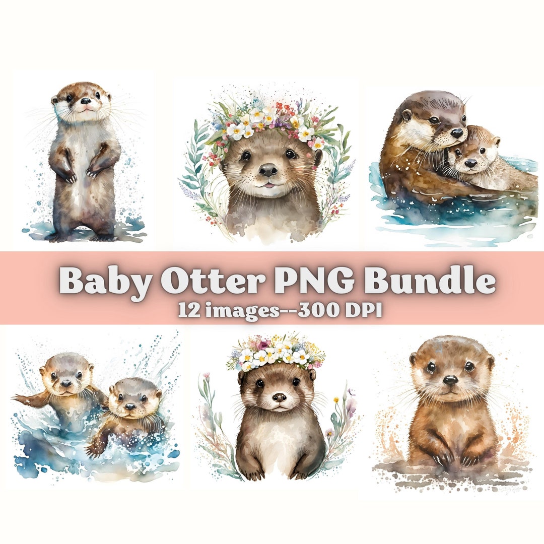 Woodland Animal PNG, Otter Clip Art, Otter PNG, Watercolor, Forest ...