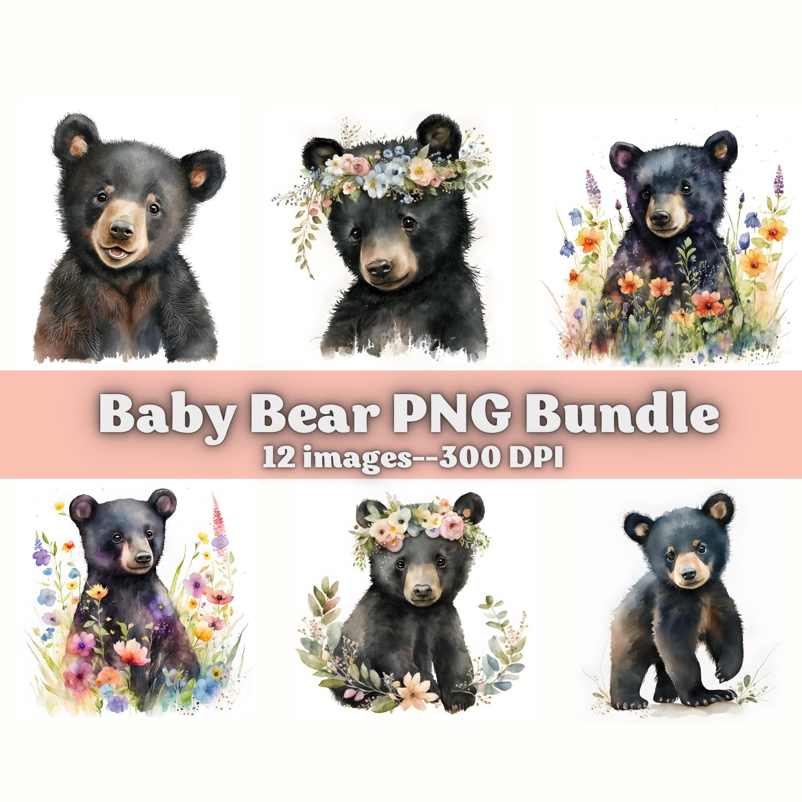 Woodland Animal PNG, Bear Clip Art, Bear PNG, Watercolor, Forest, Clip ...