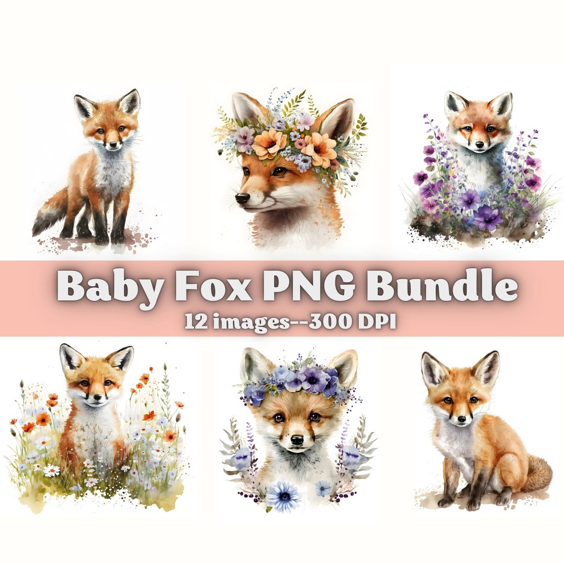 Woodland Animal PNG, Fox Clip Art, Fox PNG, Watercolor, Forest, Clip ...